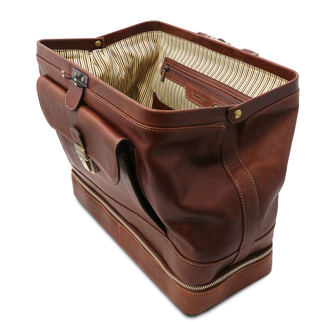 Giotto Double Bottom Leather Doctor Bag TL142344 - Italy – San Rocco Italia