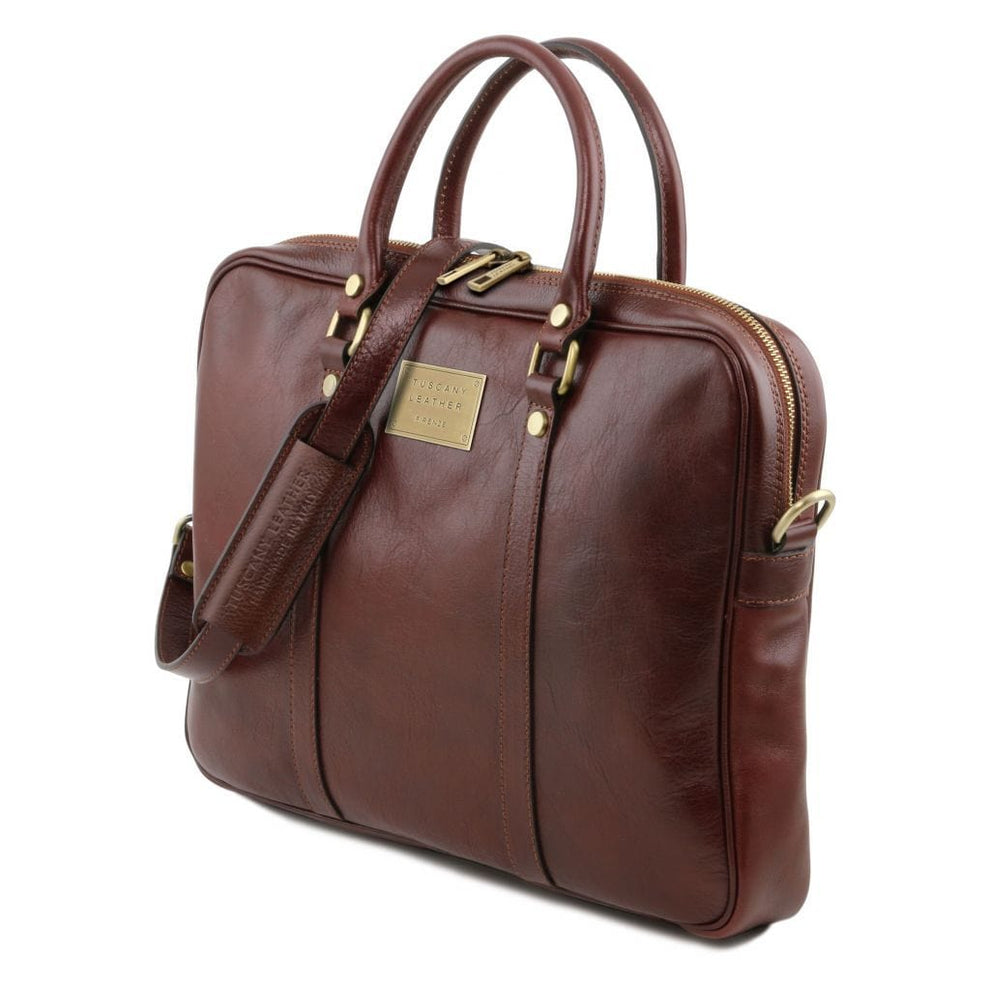 Prato Leather Laptop Case - Italian Handcrafted Briefcase – San Rocco ...