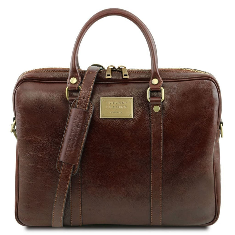Prato Leather Laptop Case - Italian Handcrafted Briefcase – San Rocco ...